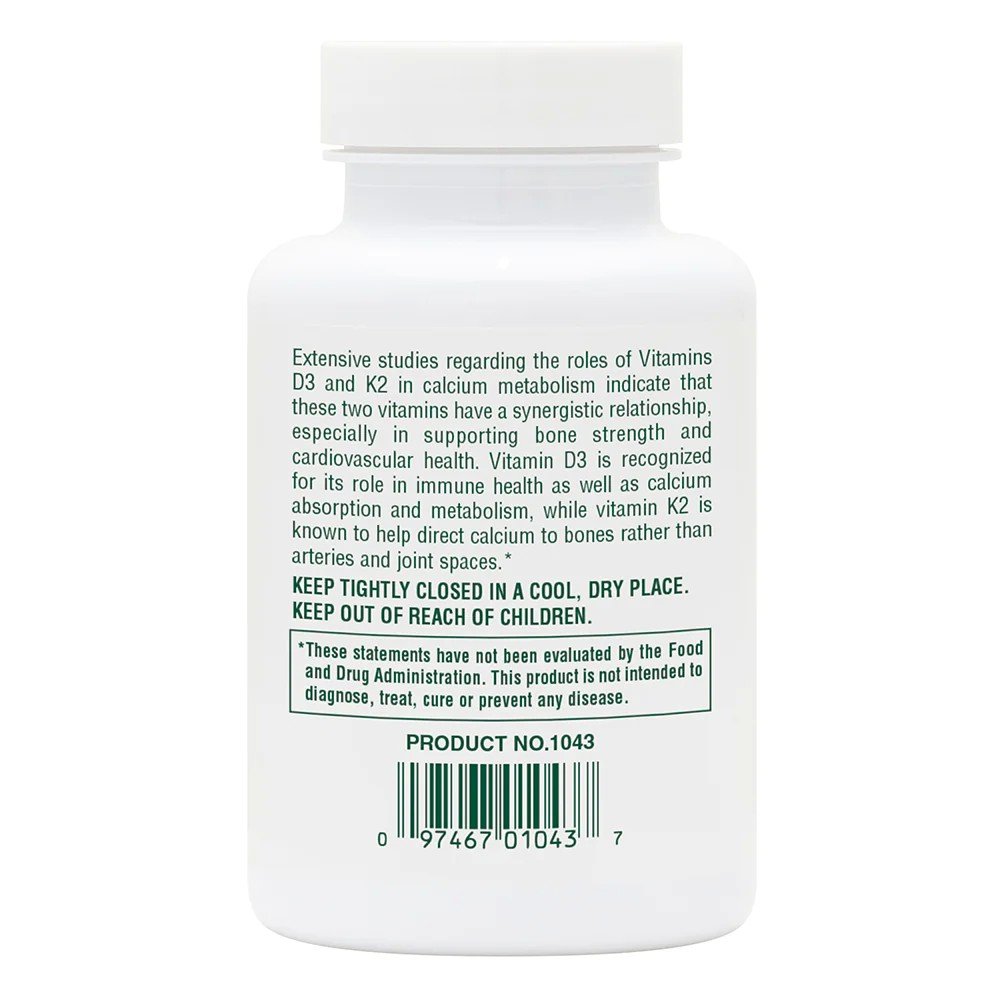 Nature's Plus Vitamin D3 1000 IU W/K2 100 MCG 90 VegCap - VitaminLife