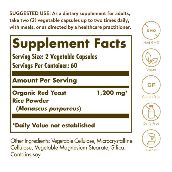 Solgar Red Yeast Rice 120 VegCap - VitaminLife