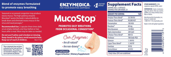 Enzymedica MucoStop 48 Capsule - VitaminLife