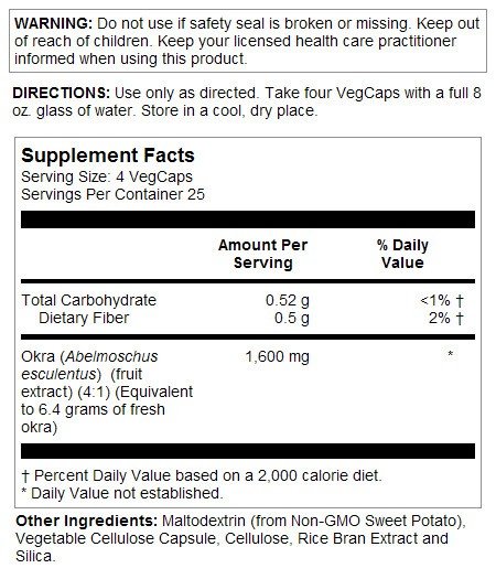 Solaray Okra (400 mg) 100 VegCap - VitaminLife