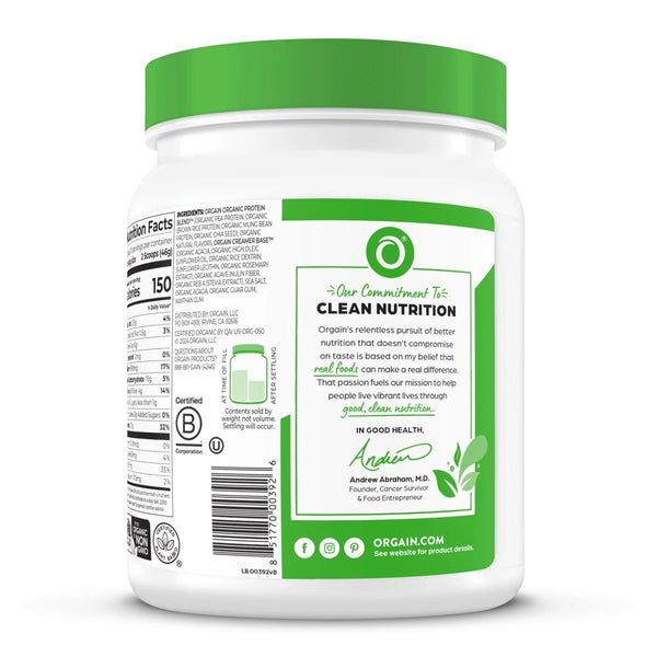 Orgain Organic Protein Plant Based Protein Powder - Vanilla Bean 16.3 ...