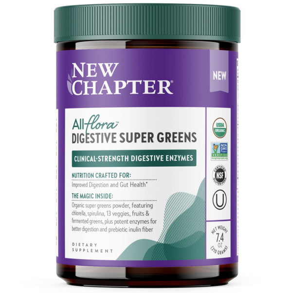 New Chapter All Flora-Digestive Super Greens 7.4 oz Powder - VitaminLife