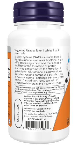 Now Foods N-Acetyl-Cysteine 1000mg 60 Tablet - VitaminLife