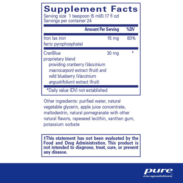 Pure Encapsulations Iron Liquid 120 mL (4.1 fl oz) Liquid - VitaminLife